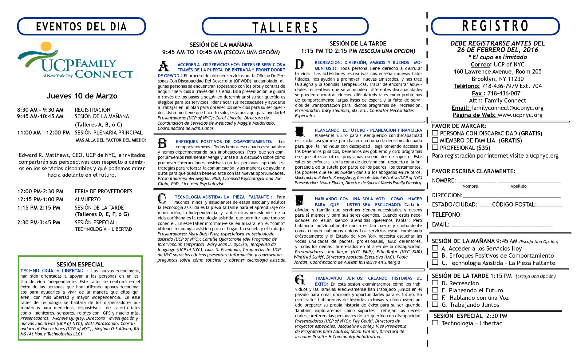Summit Brochure Spanish - Manhattan DD Council